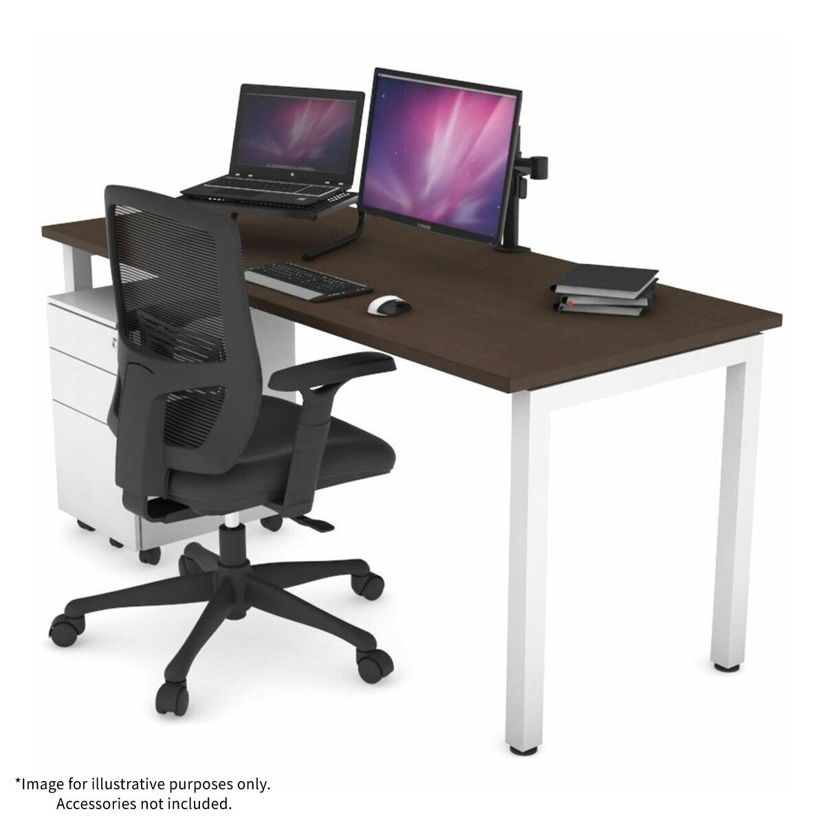 Jason.L 1200 x 700 Quadro Square Leg Home Office Desk Wenge QDS1207.W.WE Appliances Online Commercial